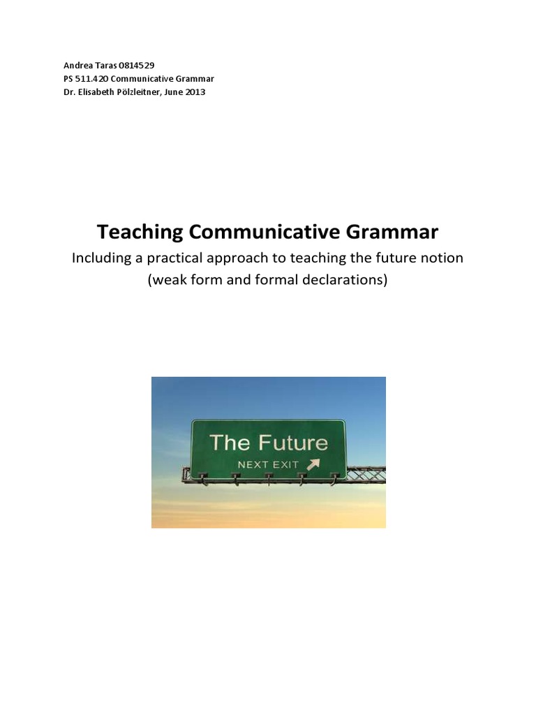 Communicative Grammar Teaching | PDF | Concept | Learning