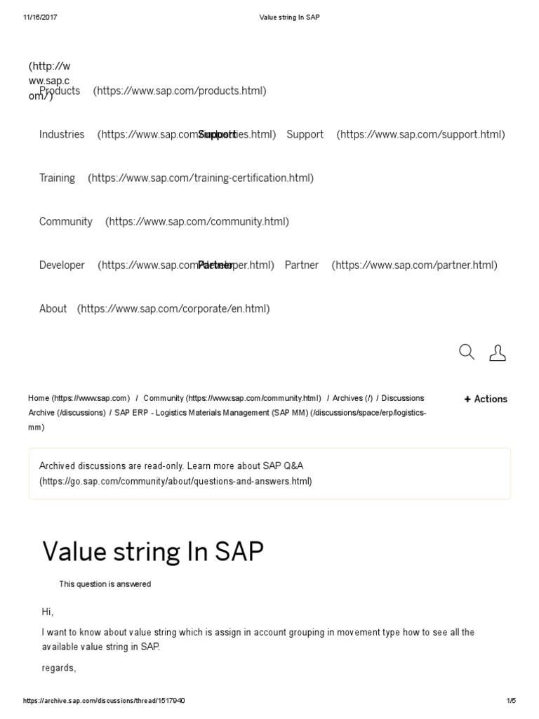 Value String in SAP | PDF | Business