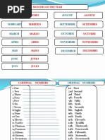 Months of the Year and Their Numbers | PDF
