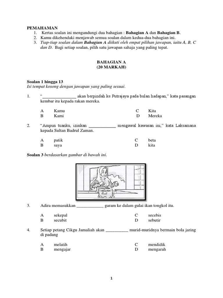 Soalan Pat BM THN 4 2017 | PDF