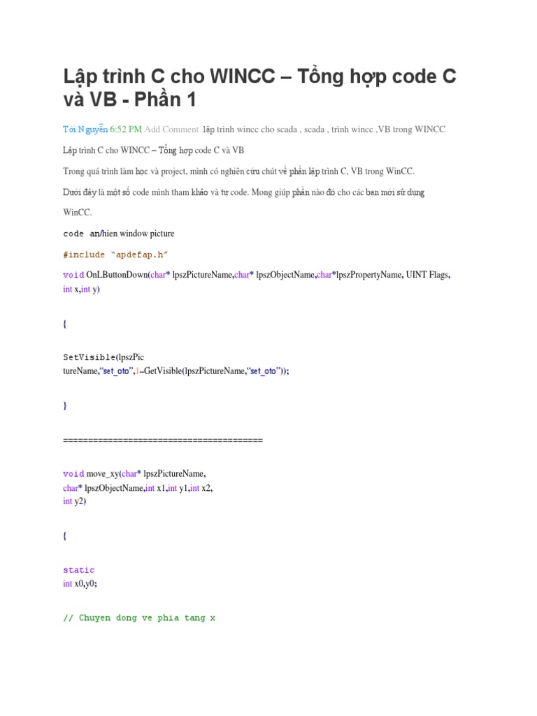 Lập Trình C Cho WINCC | PDF