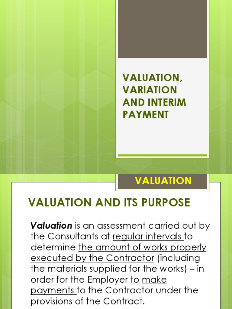 Interim Valuation and Payment | PDF | Valuation (Finance) | Liquidated ...