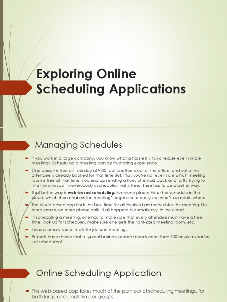 Exploring Online Scheduling Applications | PDF | Web Application ...