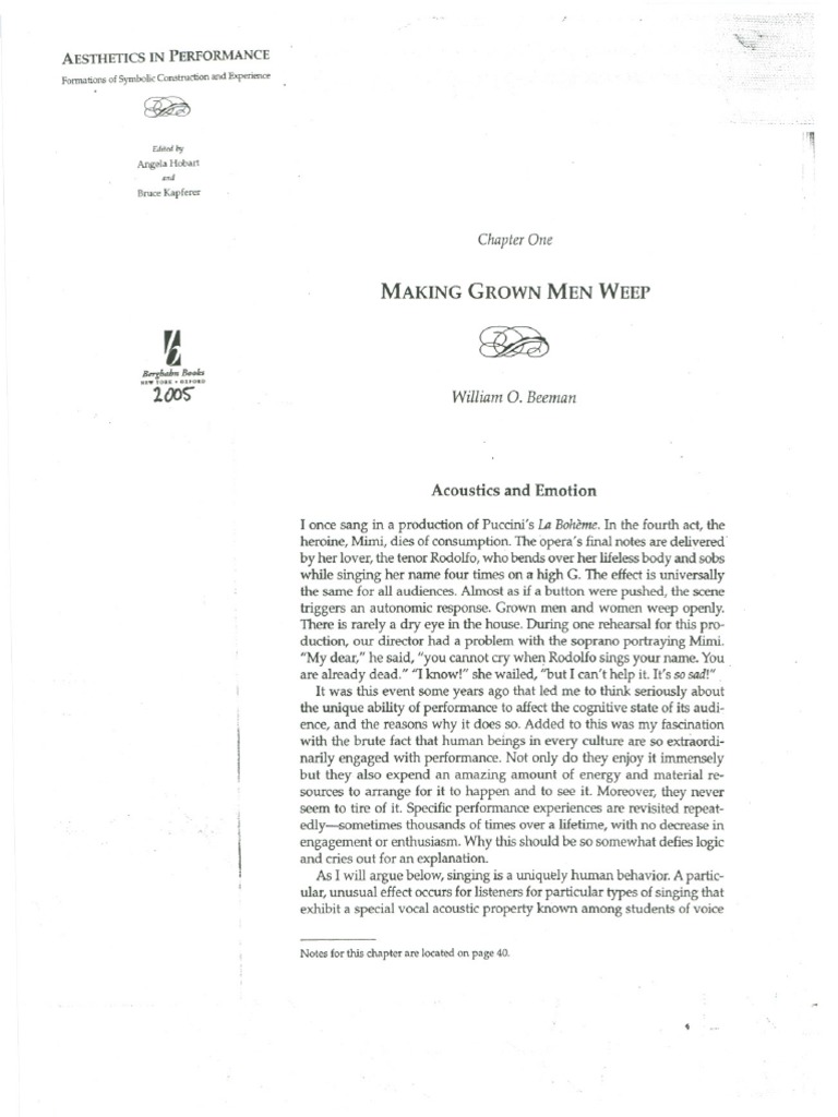 Making Grown Men Weep | PDF | Singing | Decibel
