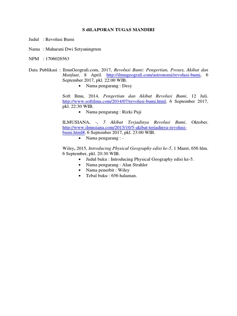 01 LTM (RevolusiBumi) CL1 Maharani Dwi Setyaningrum | PDF