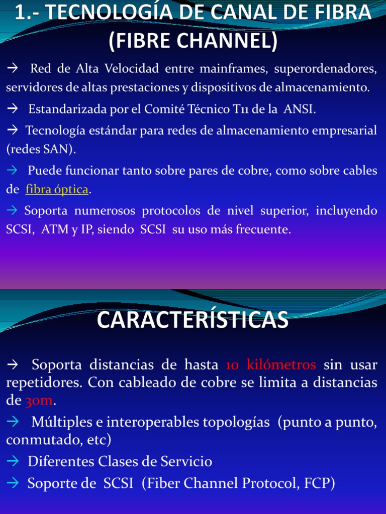 Fibre Channel - SAN-NAS | PDF | Transmisión de datos | Áreas de informática
