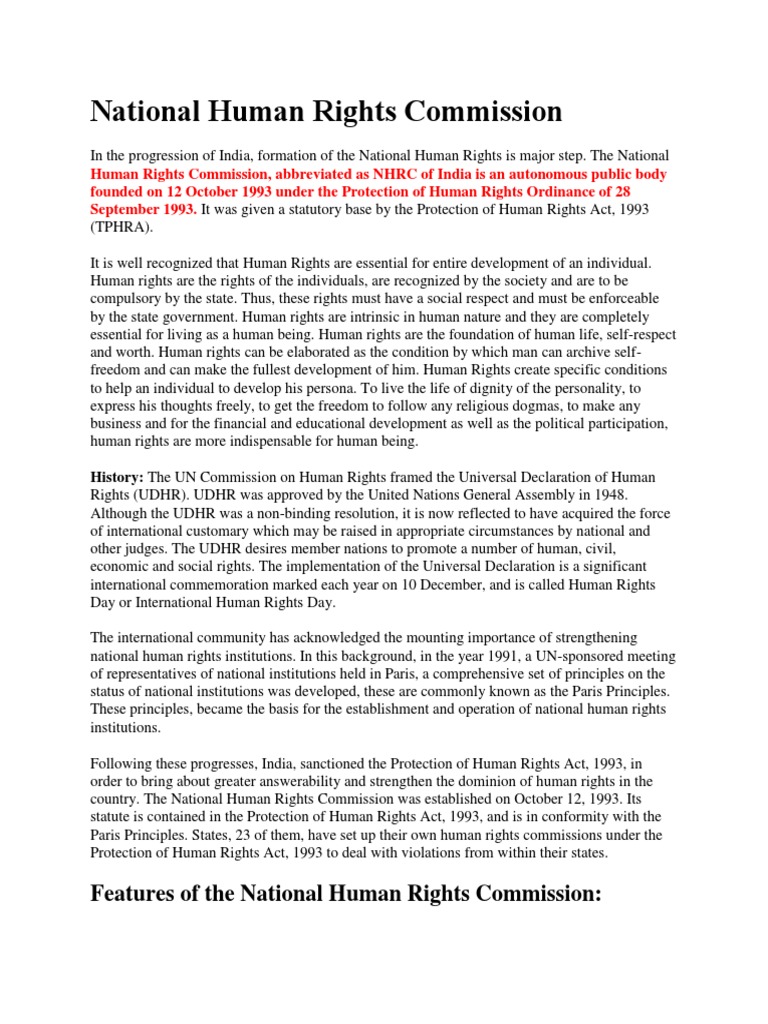 National Human Rights Commission | PDF | Human Rights | Government And ...