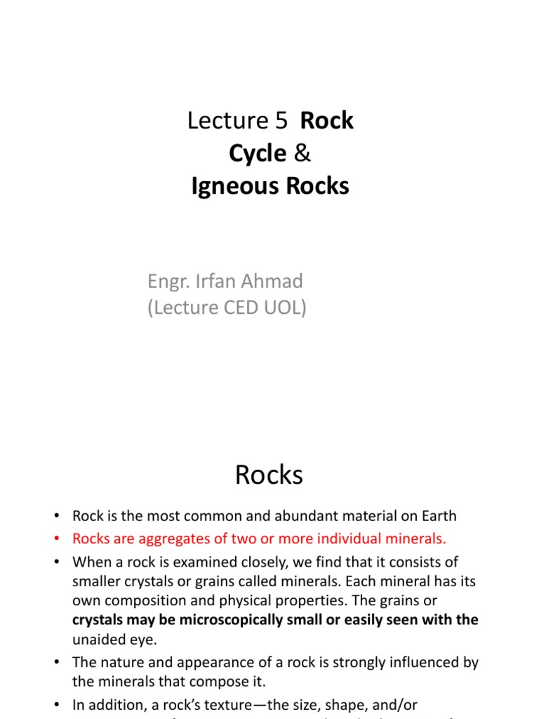 Lecture 5... Rock Cycle, Igneous Petrology | PDF | Igneous Rock | Rock ...