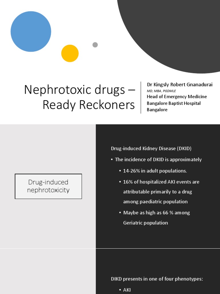 Nephrotoxic Drugs - Ready Reckoners | PDF | Renal Function | Kidney Disease