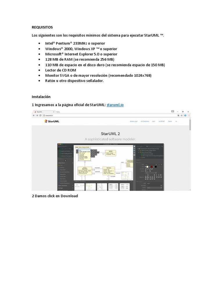 StarUml: Tutorial de Instalación | PDF