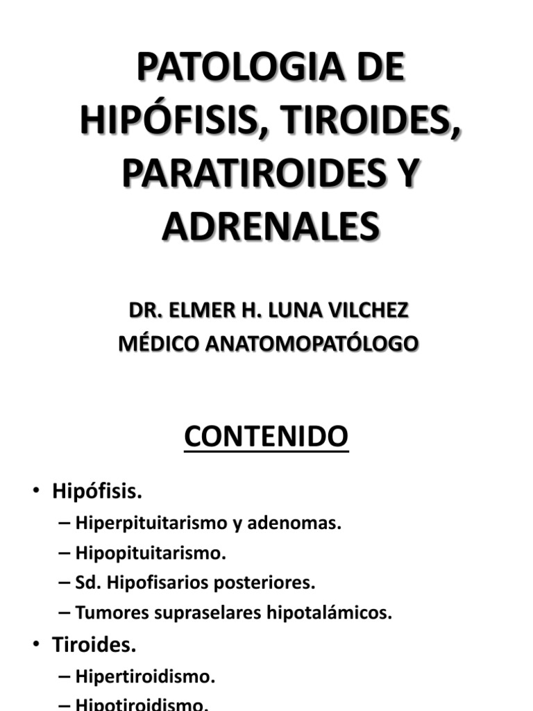 Patología de la hipófisis, tiroides, paratiroides y glándulas suprarrenales | PDF | Glándula ...