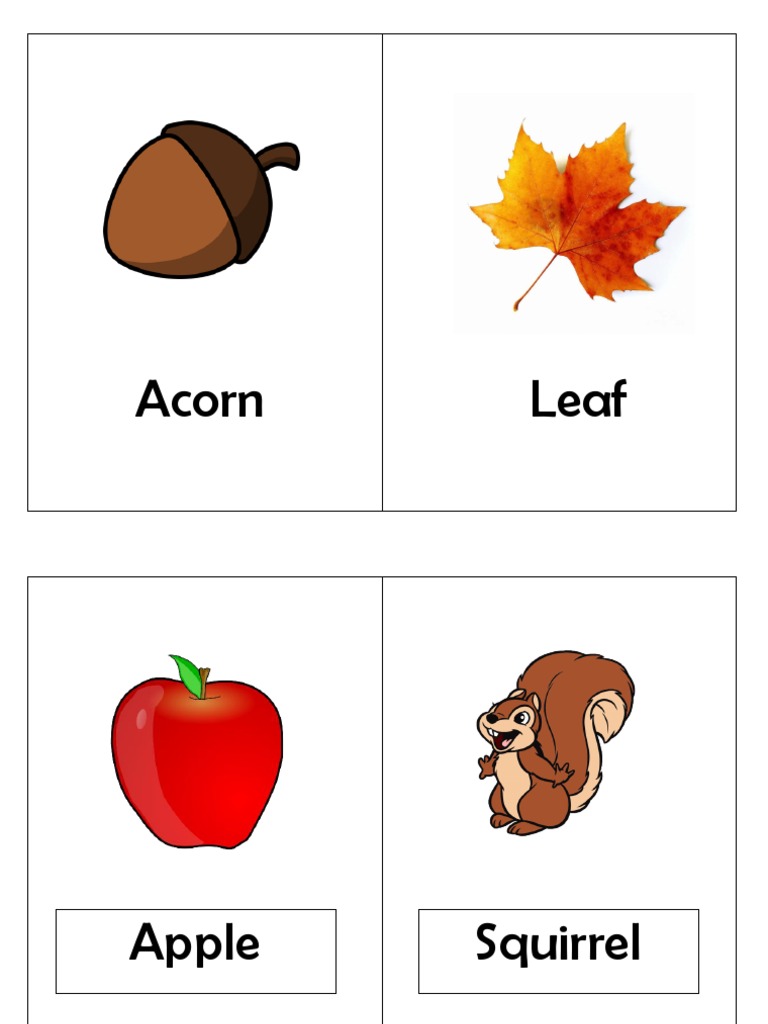Autumn Fall Flashcards Flashcards Games 91154 | PDF