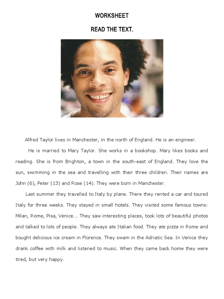 Worksheet Read The Text | PDF