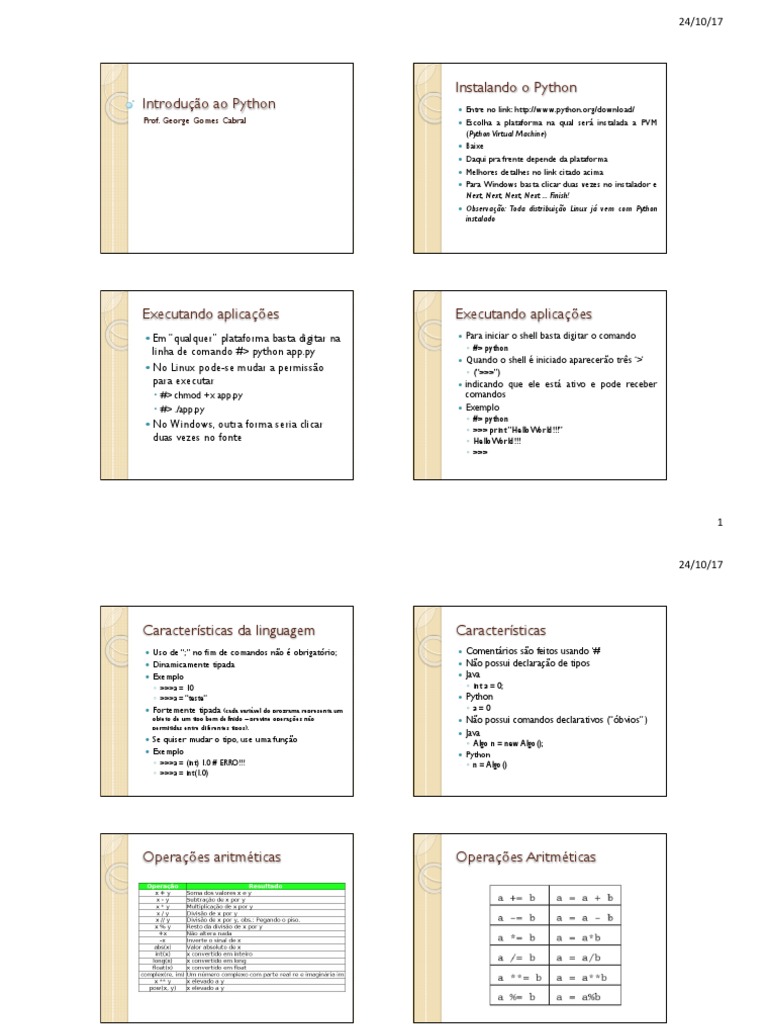 Aula04 - Comandos Básicos e IF | PDF | Python (linguagem de programação ...