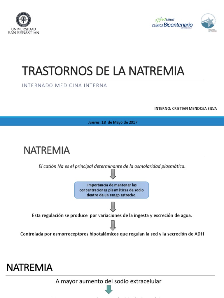Trastornos de La Natremia | PDF | Sodio | Especialidades Medicas