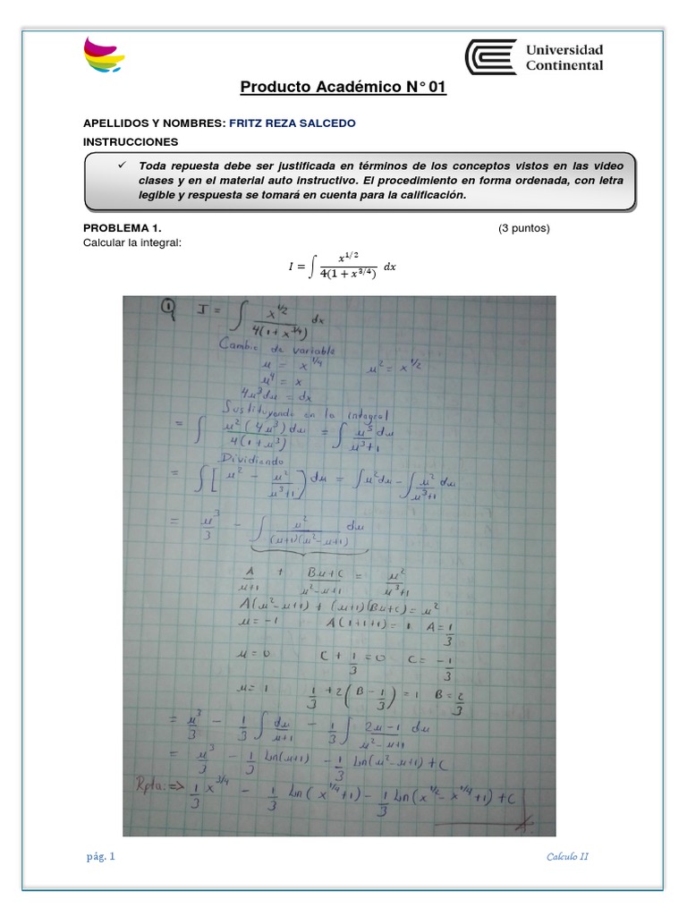 Integrales en Cálculo II: Ejercicios Resueltos | PDF