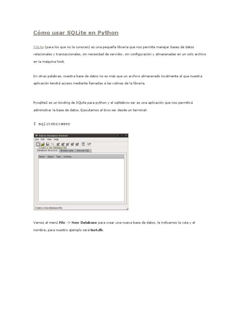 Cómo administrar bases de datos con SQLite en Python | PDF | Tabla ...