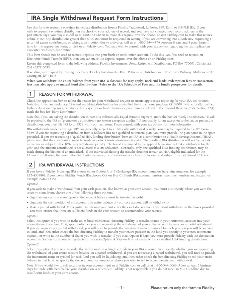 Fidelity Rollover | PDF | Health Savings Account | Withholding Tax