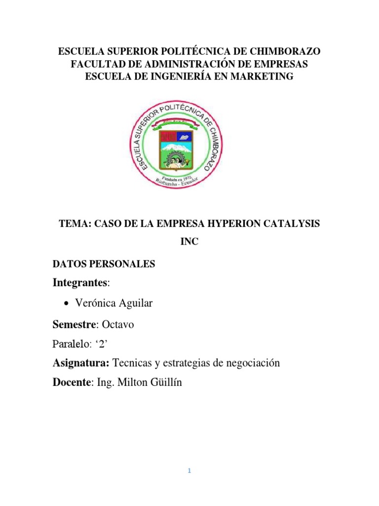 Caso de La Empresa Hyperion Catalysis Inc | PDF | Innovación ...