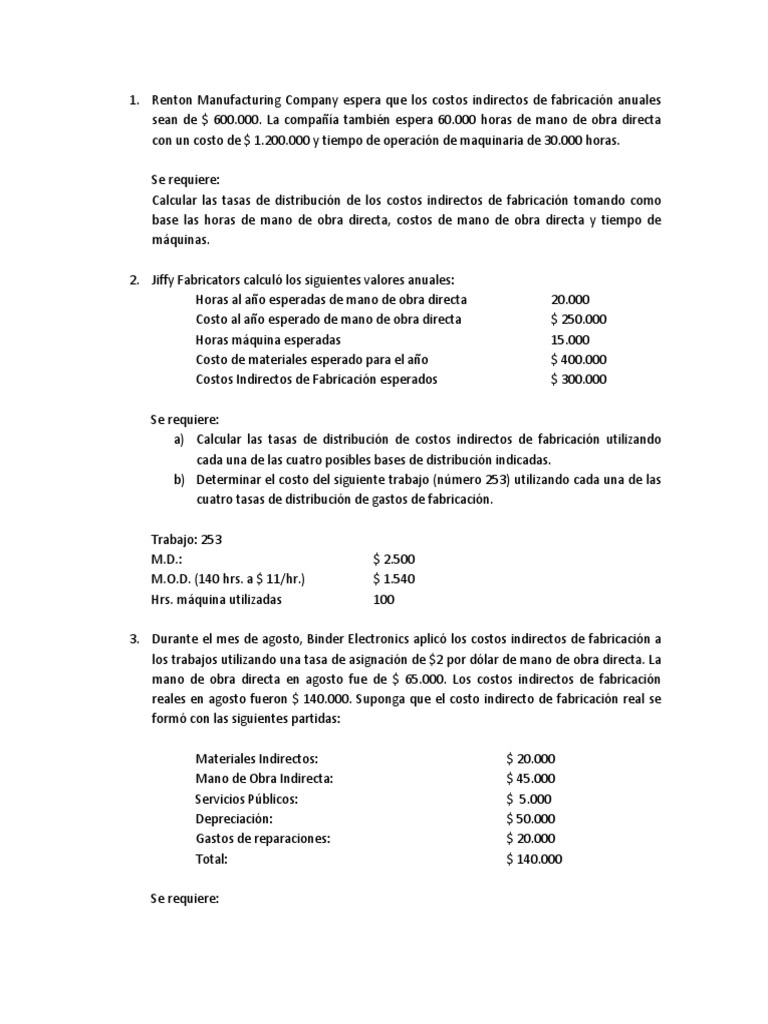 Ejercicios para Desarrollar en Clases CIF Mejorado | PDF | Inventario | Euro