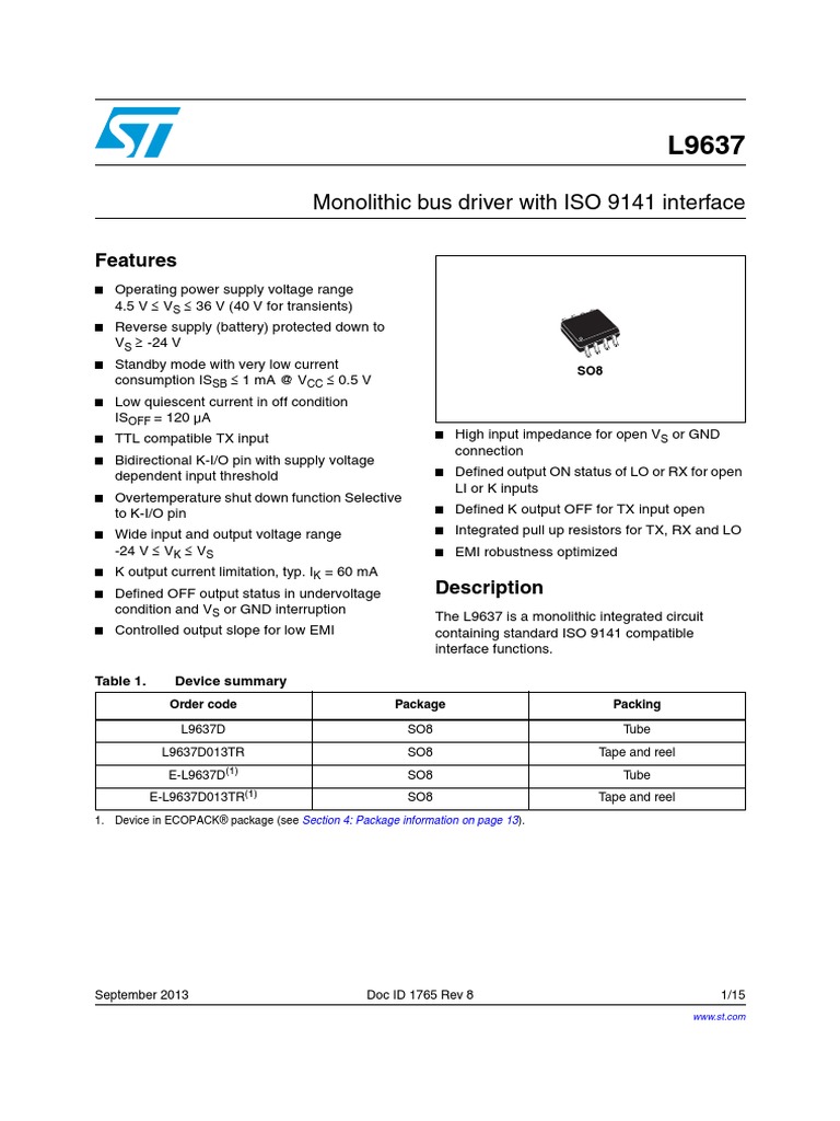 001184592-da-01-en-IC INTERFACE BUS ISO E L9637D SOIC 8 STM PDF | PDF ...