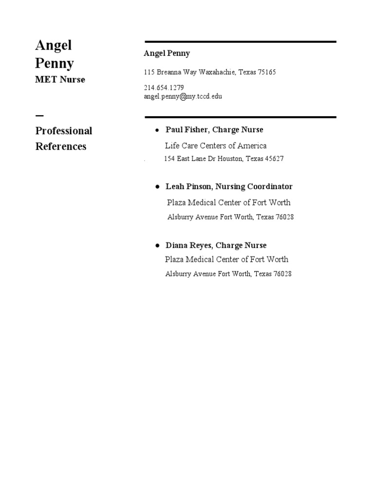 TW Resume References | PDF