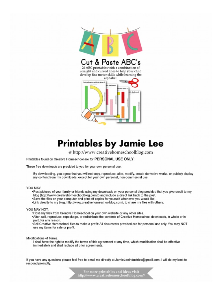 Cutting Practice Letter A Z PDF | PDF