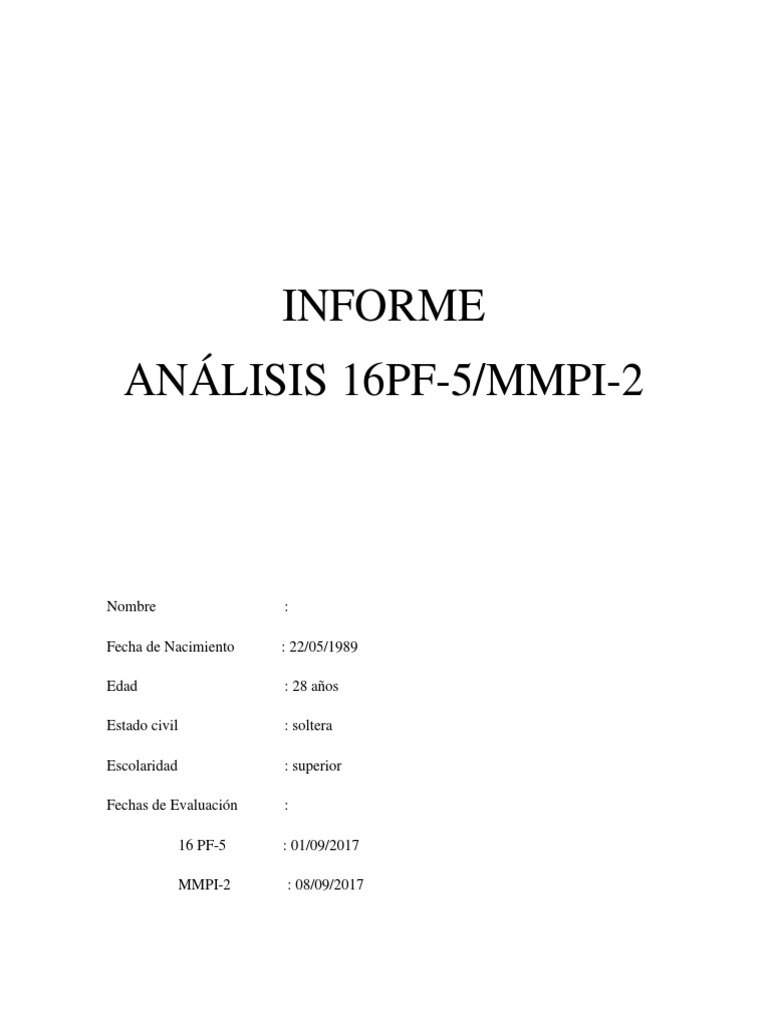 16PF-5 Mmpi-2 | PDF | Las emociones | Comportamiento