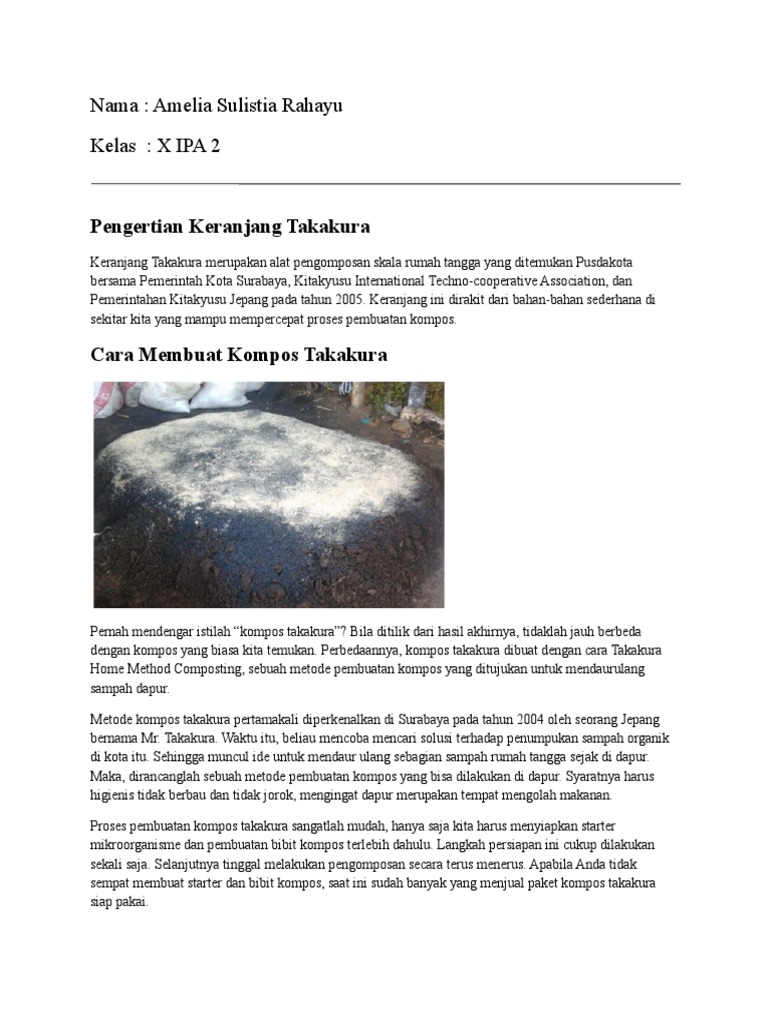 Pengertian Keranjang Takakura | PDF