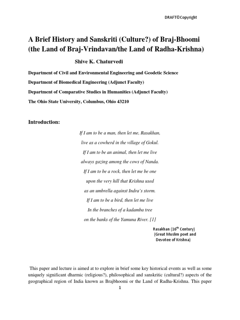 Culture of Braj (English) PDF | PDF | Krishna | Hinduism