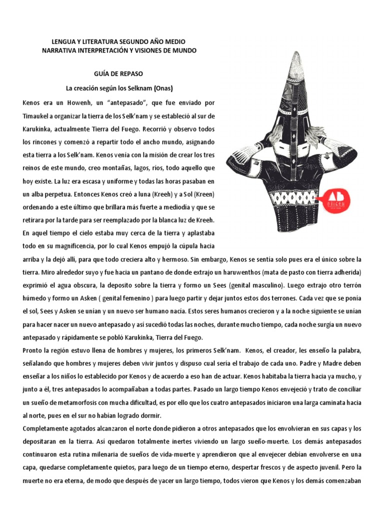 Origenes de los Selk'nam según el mito de Kenos | PDF | Mitos de la ...
