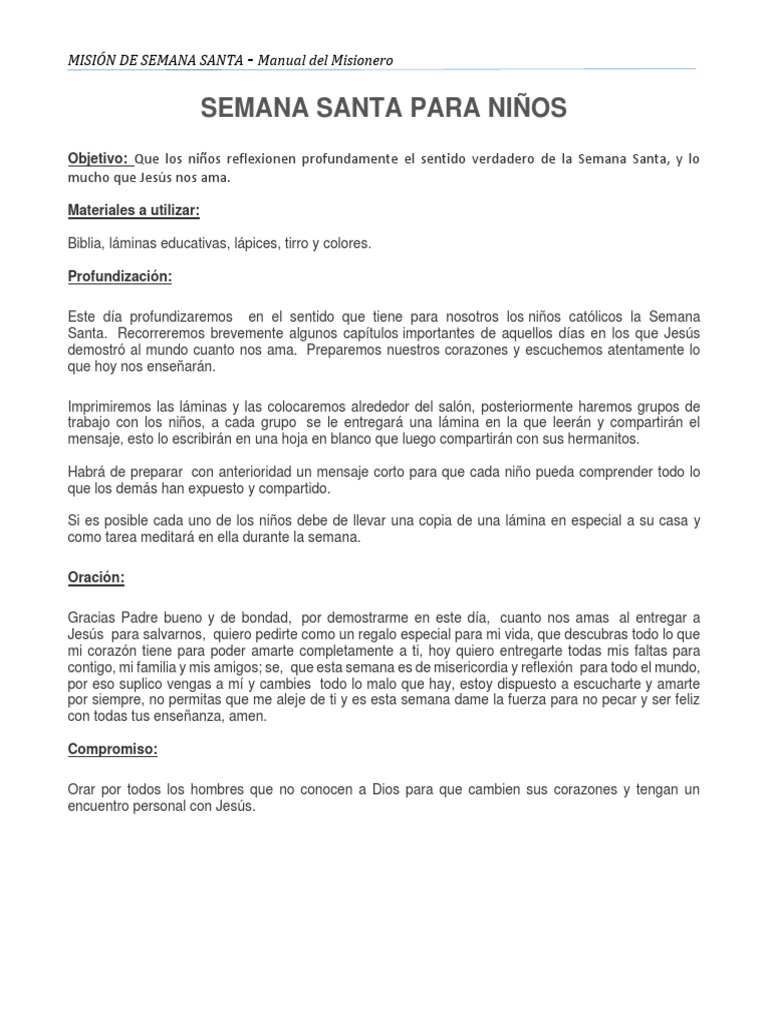 Semana Santa para Niños | PDF | María, madre de Jesús | La resurrección ...