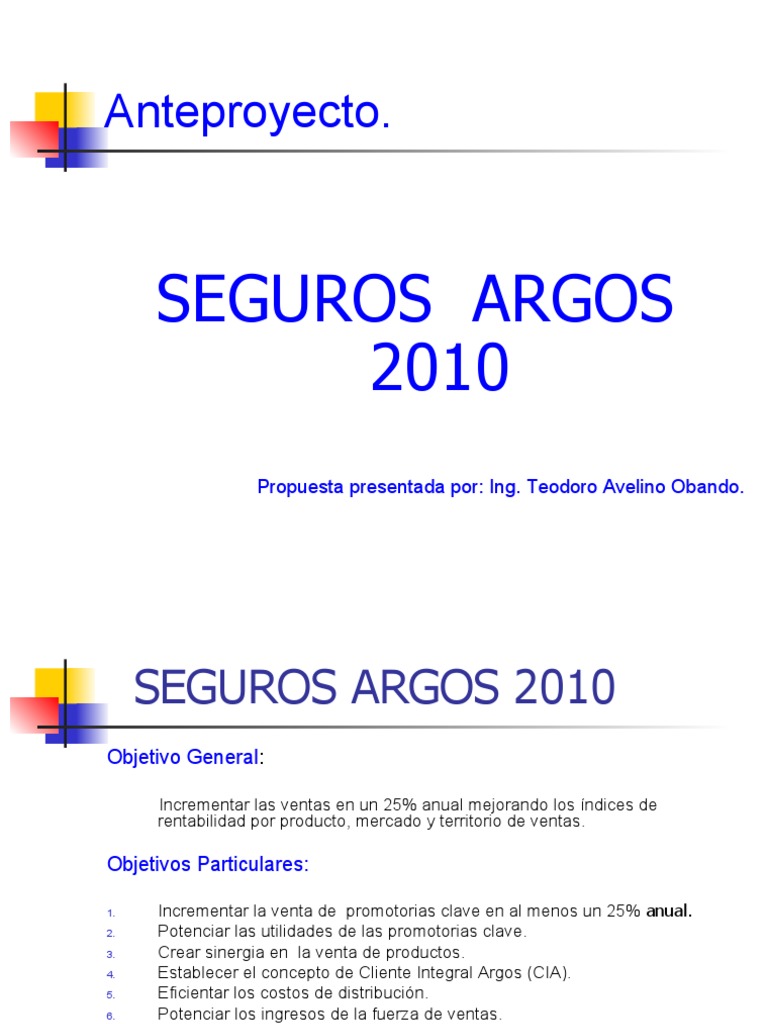 Argos Seguros - Presentacion 1 | PDF | Planificación | Mercado (economía)