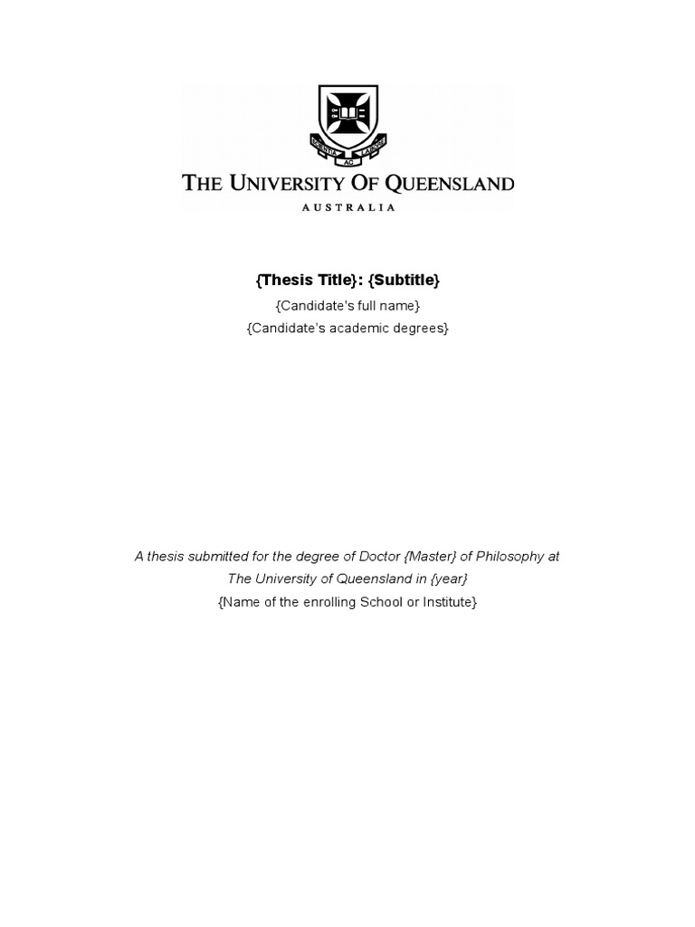Thesis Preliminary Pages | PDF | Thesis | Academic Degree