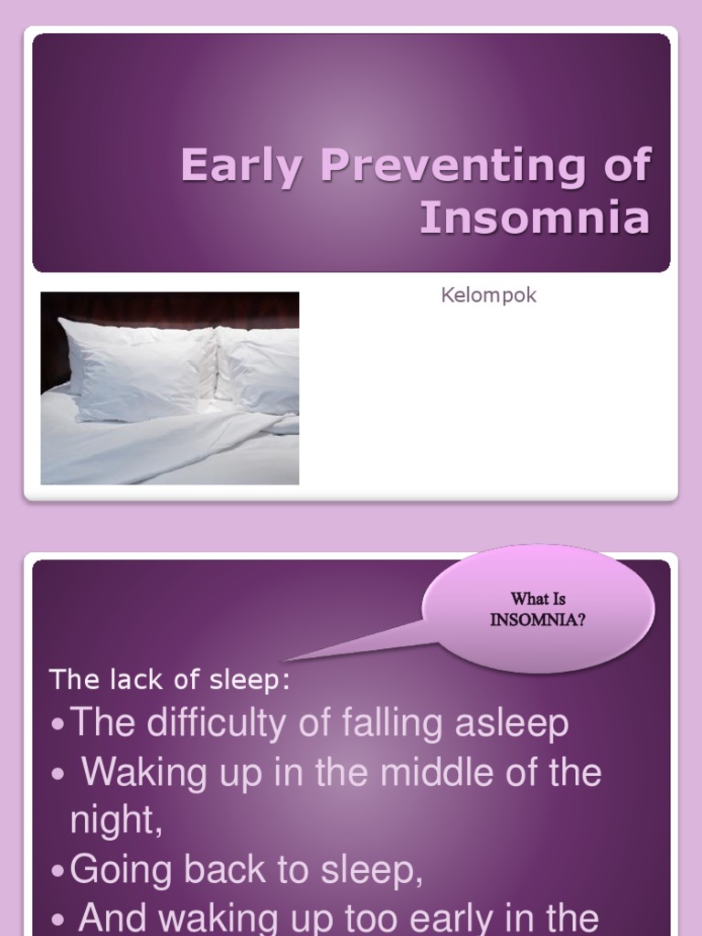 Early Preventing of Insomnia | PDF | Insomnia | Sleep