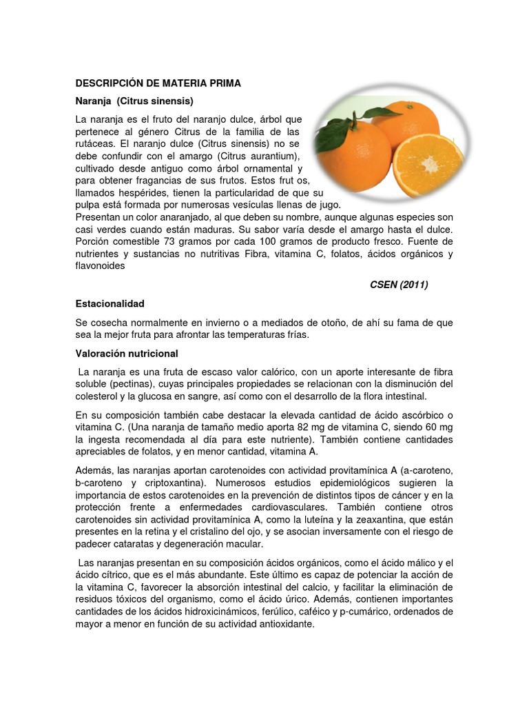 Karina - Materia Prima | PDF | Naranja) | Nutrición