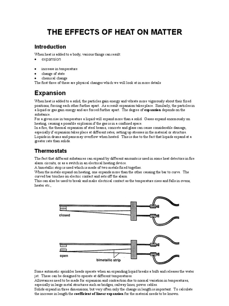 The Effects of Heat On Matter | PDF | Thermal Expansion | Latent Heat