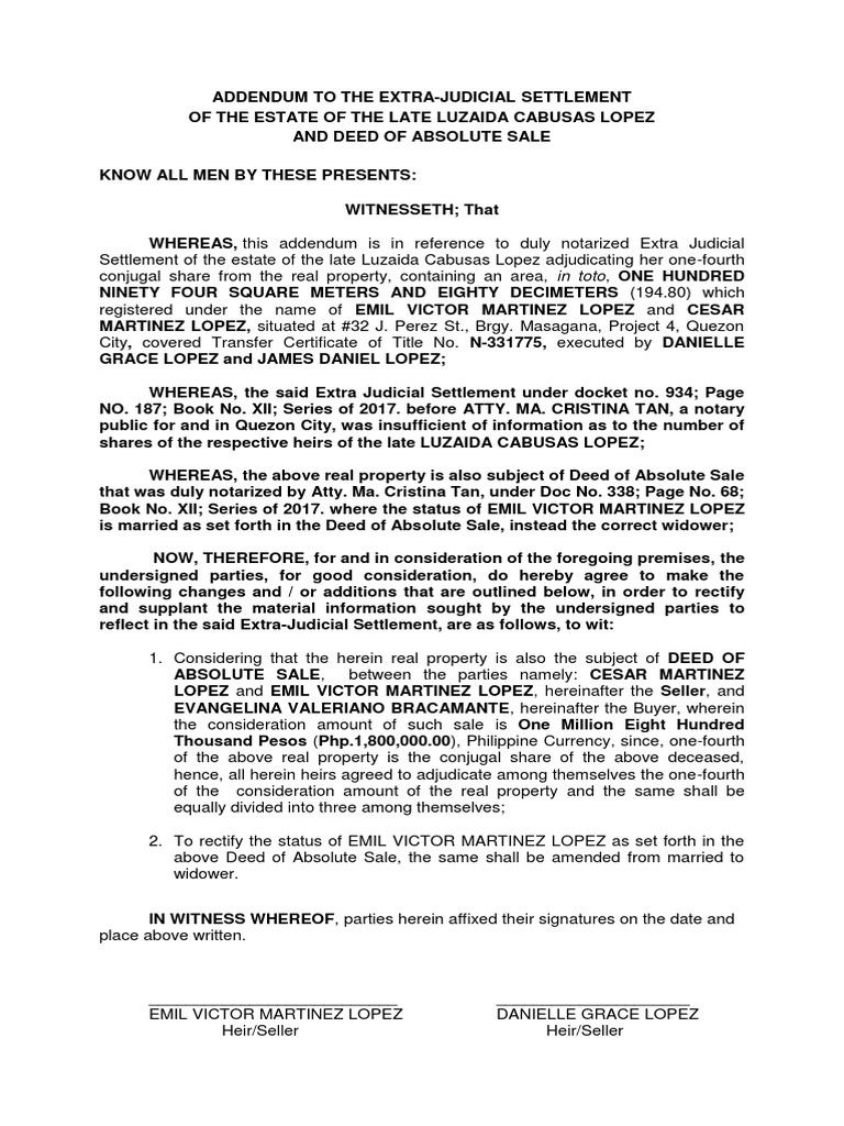 Addendum To The Extra | PDF | Property | Social Institutions