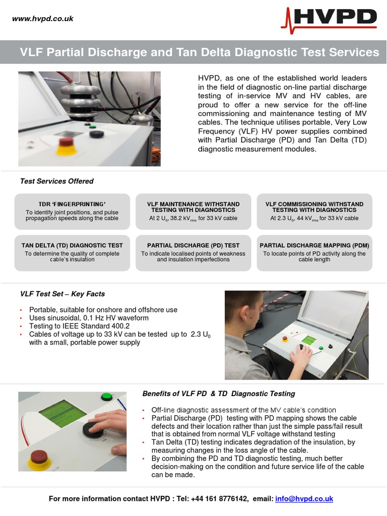 HVPD VLF Partial Discharge and Tan Delta Diagnostic Test Services 29.04 ...