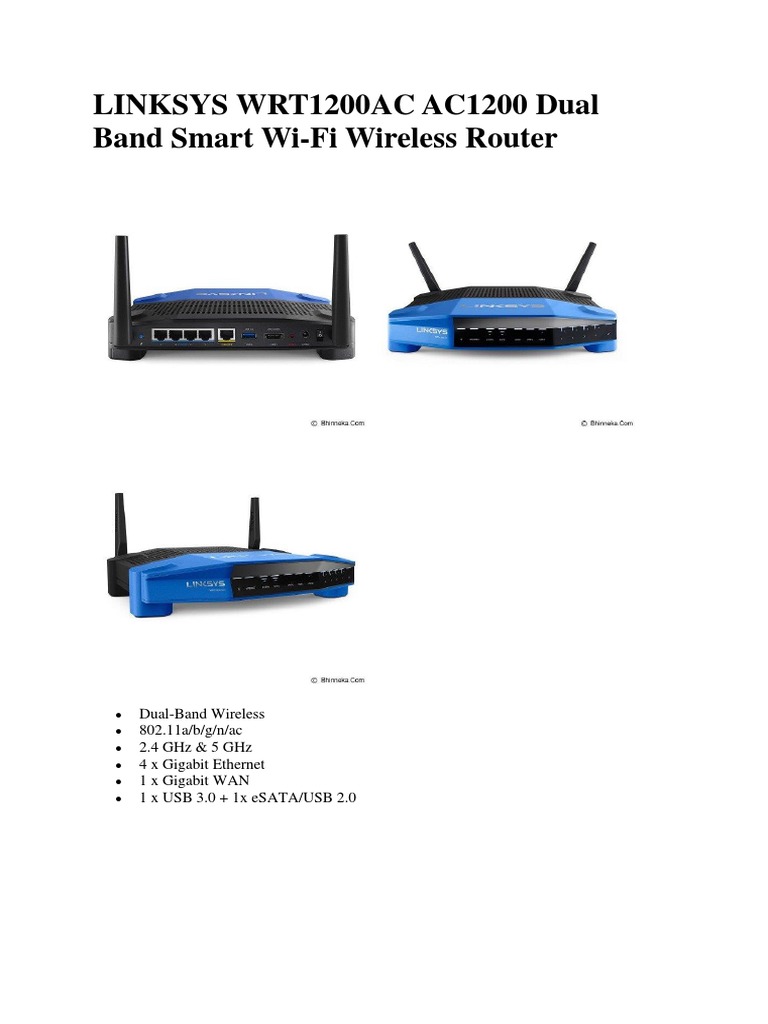Linksys Wrt1200ac Ac1200 Dual Band Smart Wi | PDF