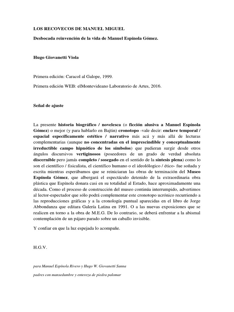 Los Recovecos de Manuel Miguel | PDF | Naturaleza