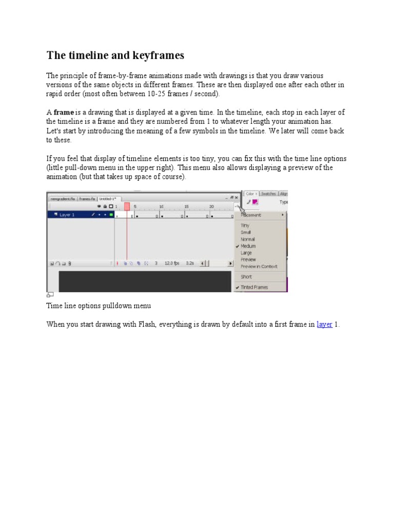 Flash CS3 Timeline and Keyframe Guide | PDF | Adobe Flash | Computing