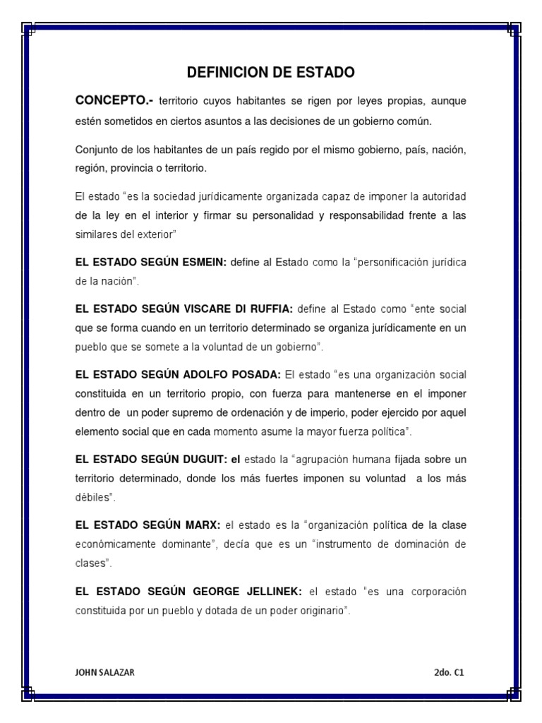 Definicion de Estado | PDF | Política | Ciencias sociales