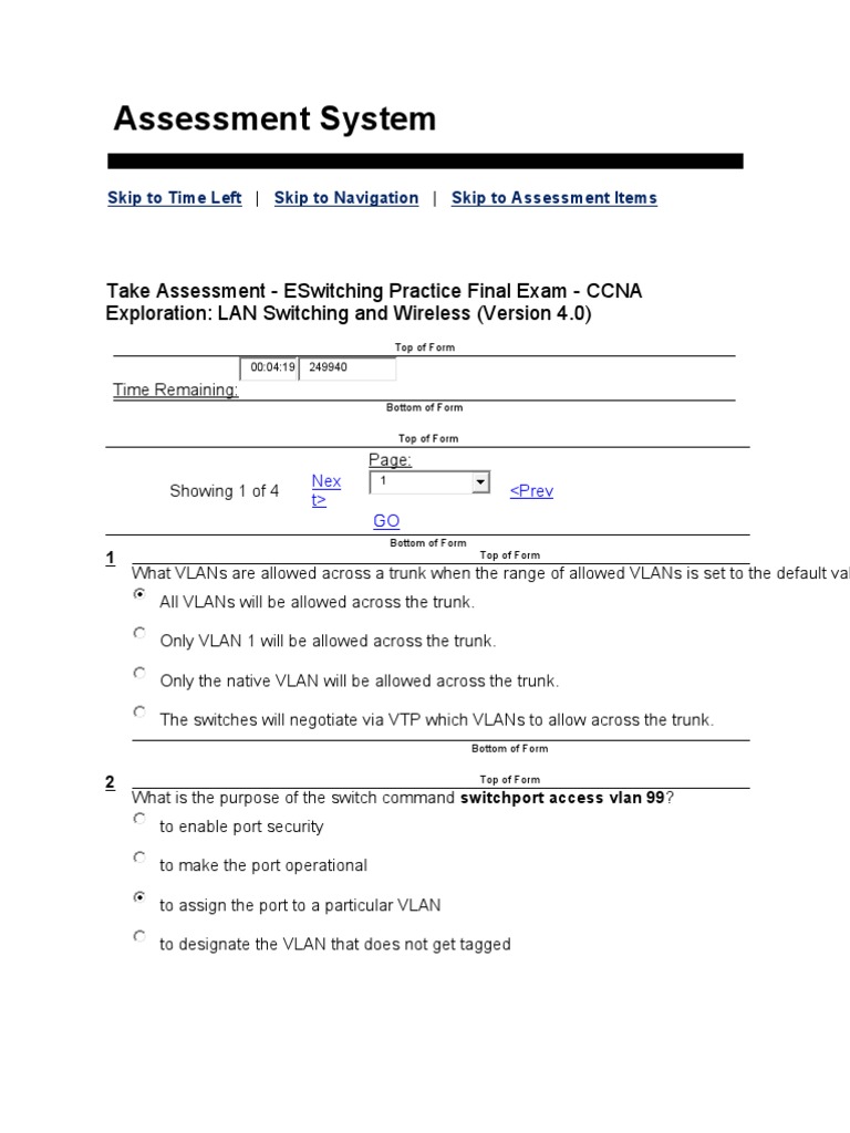Assessment System1 | PDF | Network Switch | Router (Computing)