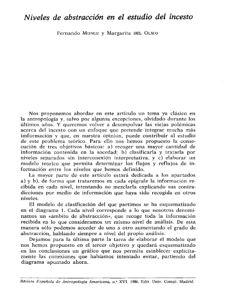 Categorias en El Estudio Del Incesto | PDF | Incesto | Evolución