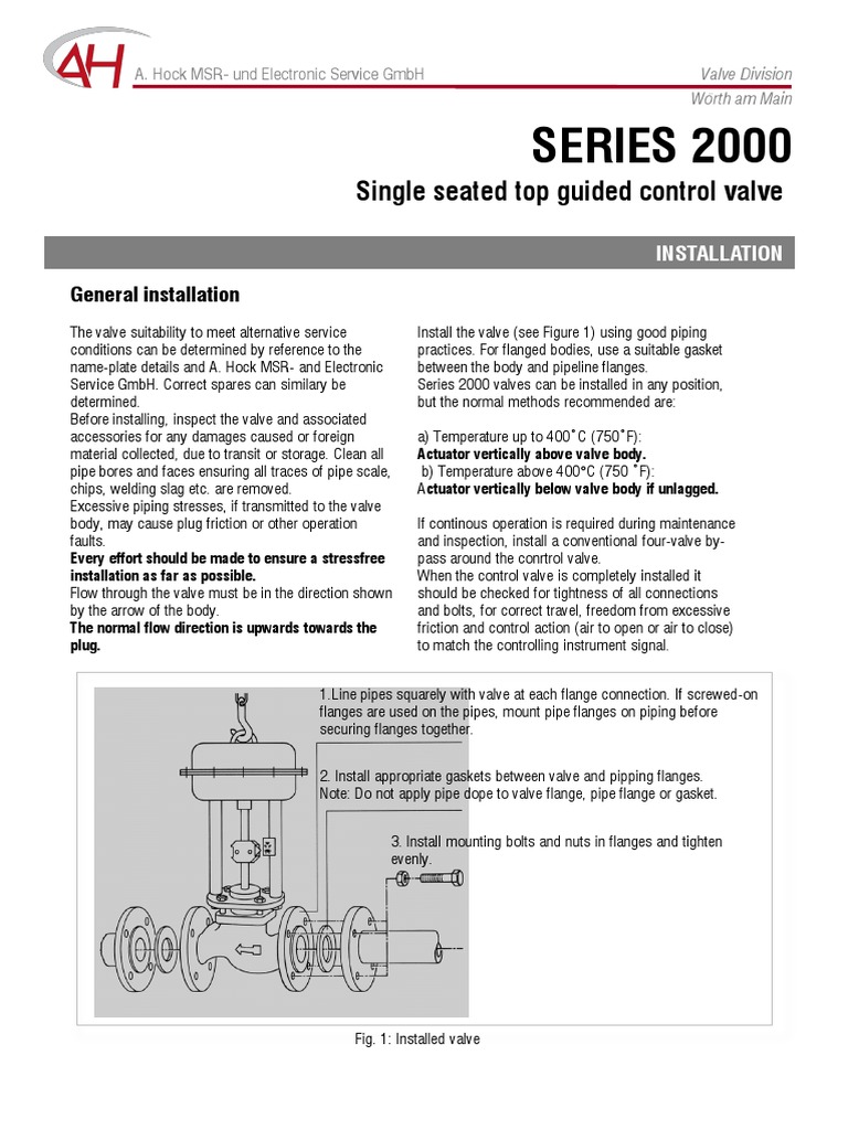 Control Valve S2000 Installation - en | PDF | Valve | Pipe (Fluid ...