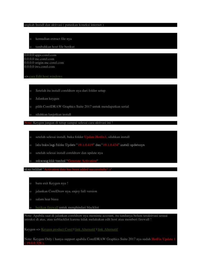 Angkah Install Dan Aktivasi | PDF