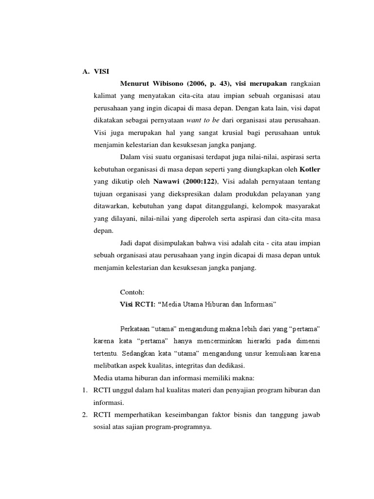 Visi Misi Dan Program | PDF