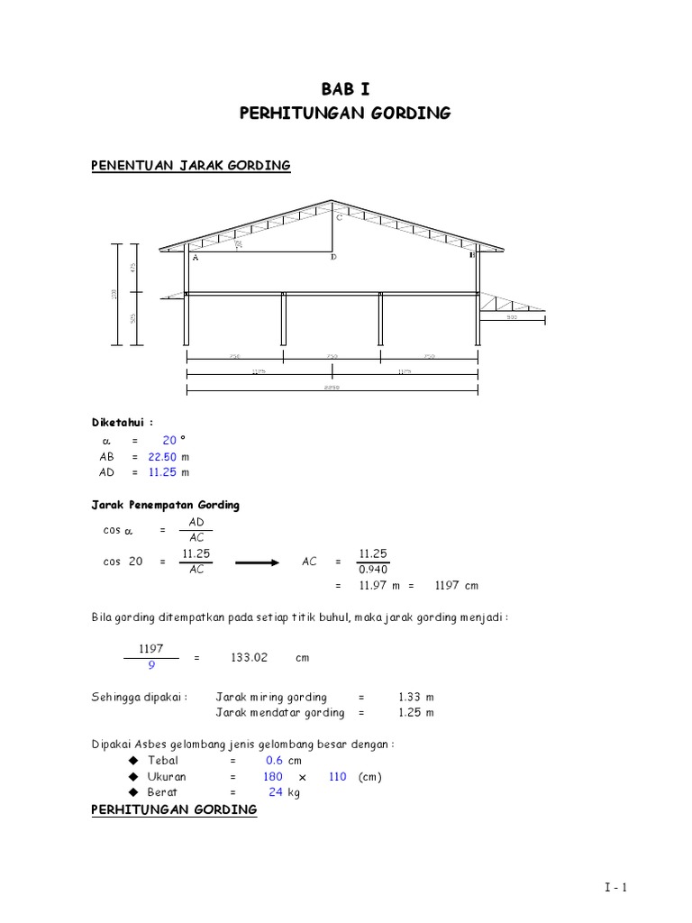 Penentuan Jarak Gording PDF | PDF