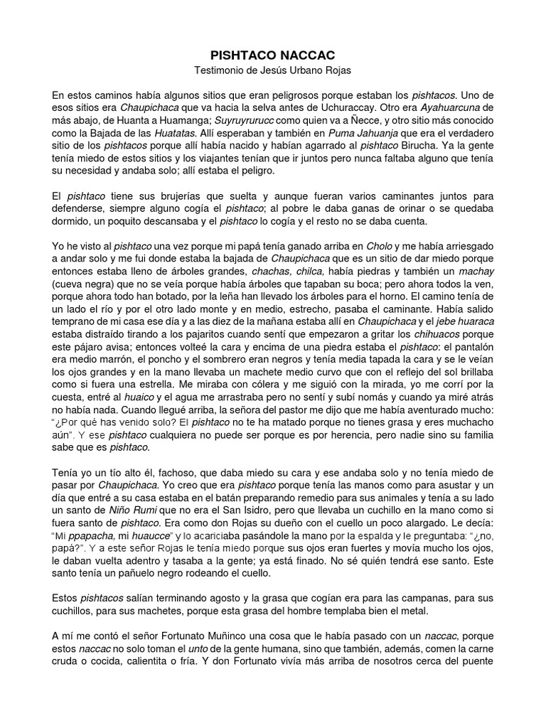 Pishtaco Naccac | PDF | Alimentos | Ocio